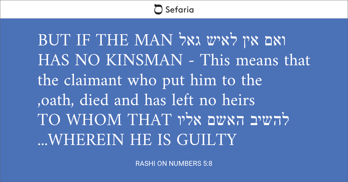 Rashi on Numbers 5:8