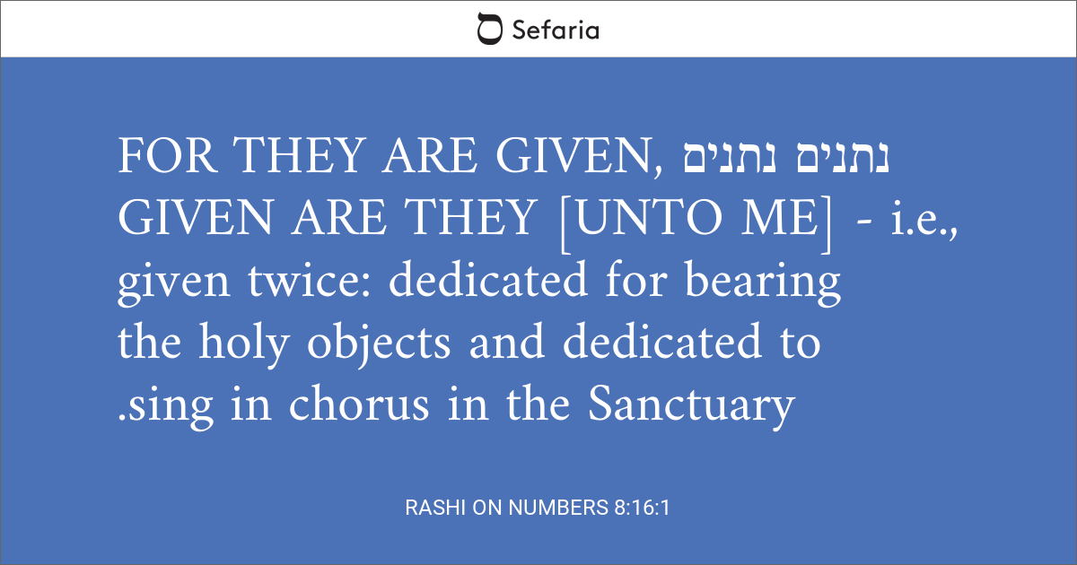 Rashi on Numbers 8:16:1