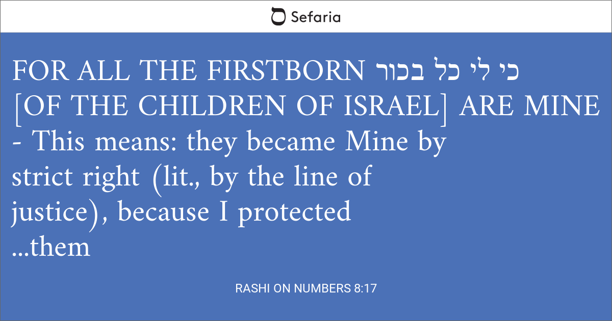 Rashi on Numbers 8:17