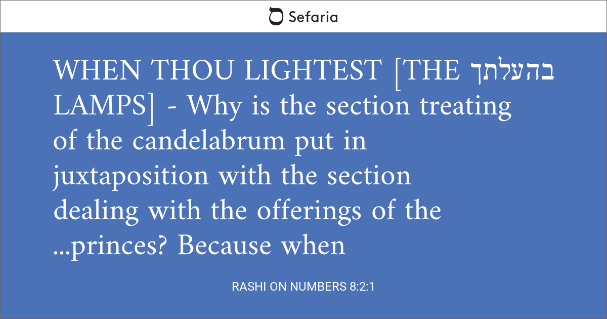 Rashi on Numbers 8:2:1