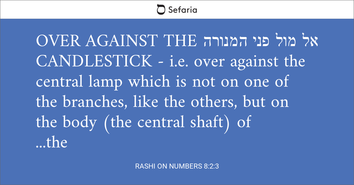 Rashi on Numbers 8:2:3