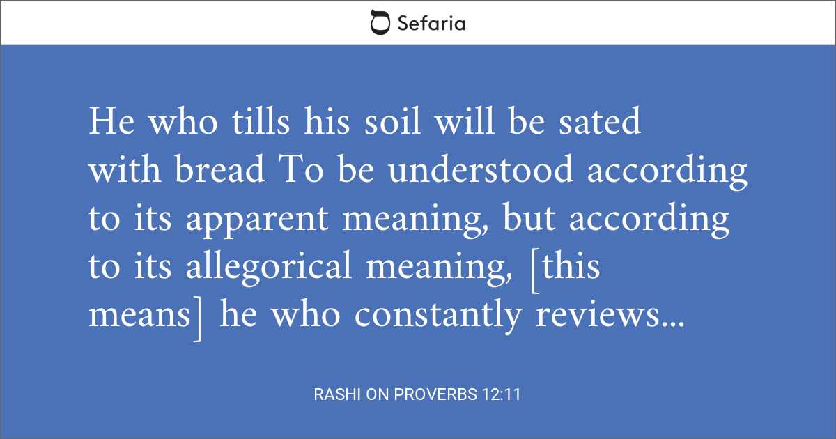 Rashi on Proverbs 12:11