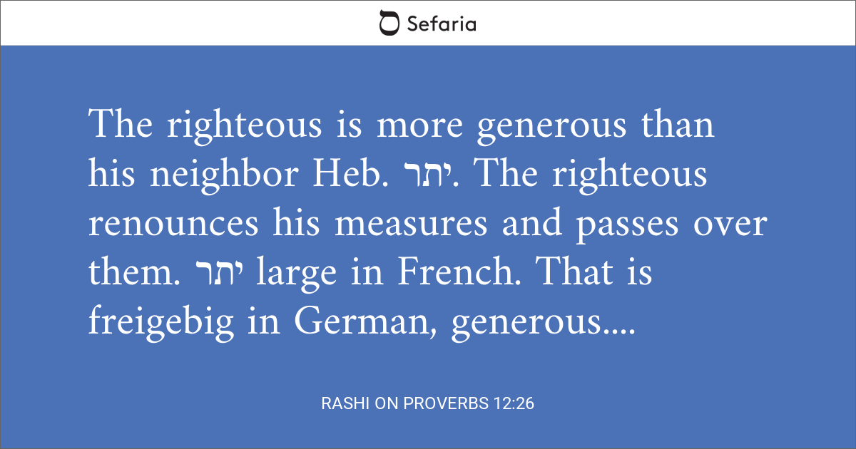 Rashi on Proverbs 12:26