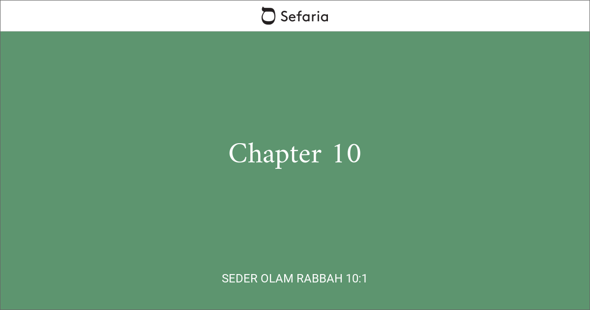 Seder Olam Rabbah 10:1