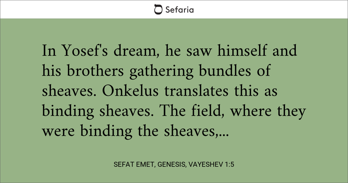 Sefat Emet, Genesis, Vayeshev 1:5