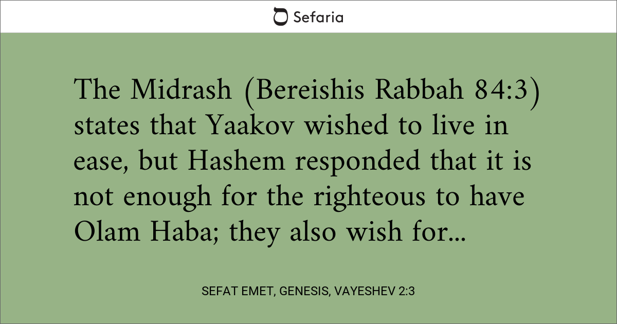 Sefat Emet, Genesis, Vayeshev 2:3