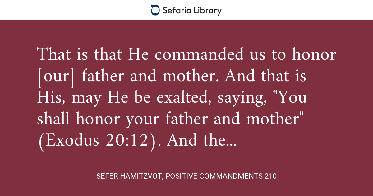 Sefer HaMitzvot, Positive Commandments 210 | Sefaria Library