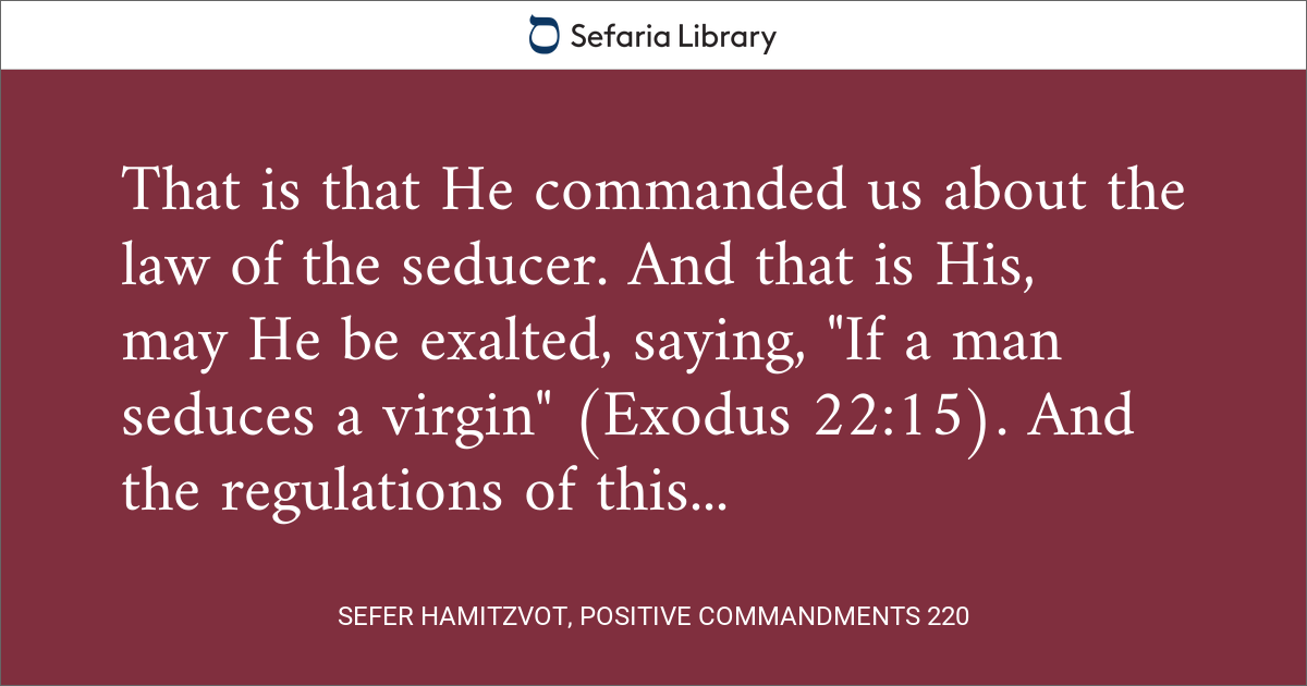 Sefer HaMitzvot, Positive Commandments 220 | Sefaria Library