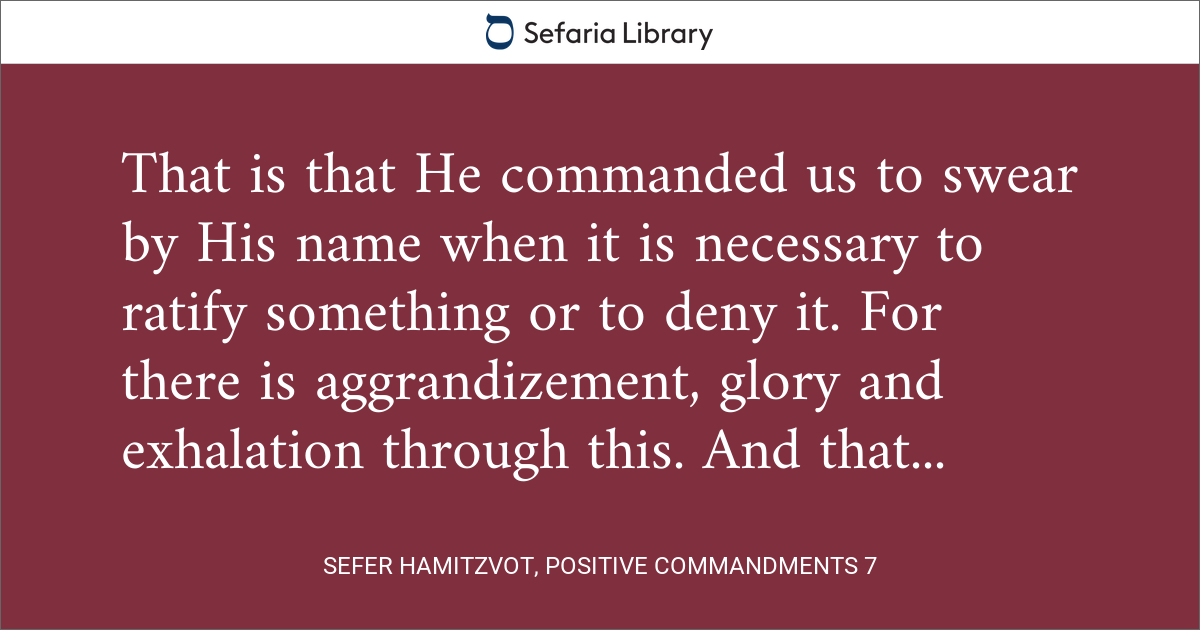 Sefer HaMitzvot, Positive Commandments 7 | Sefaria Library