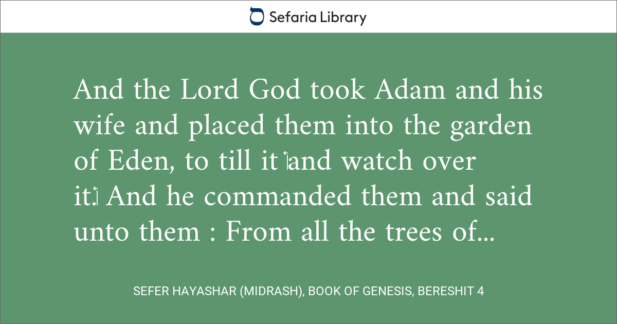 Sefer HaYashar (midrash), Book of Genesis, Bereshit 4