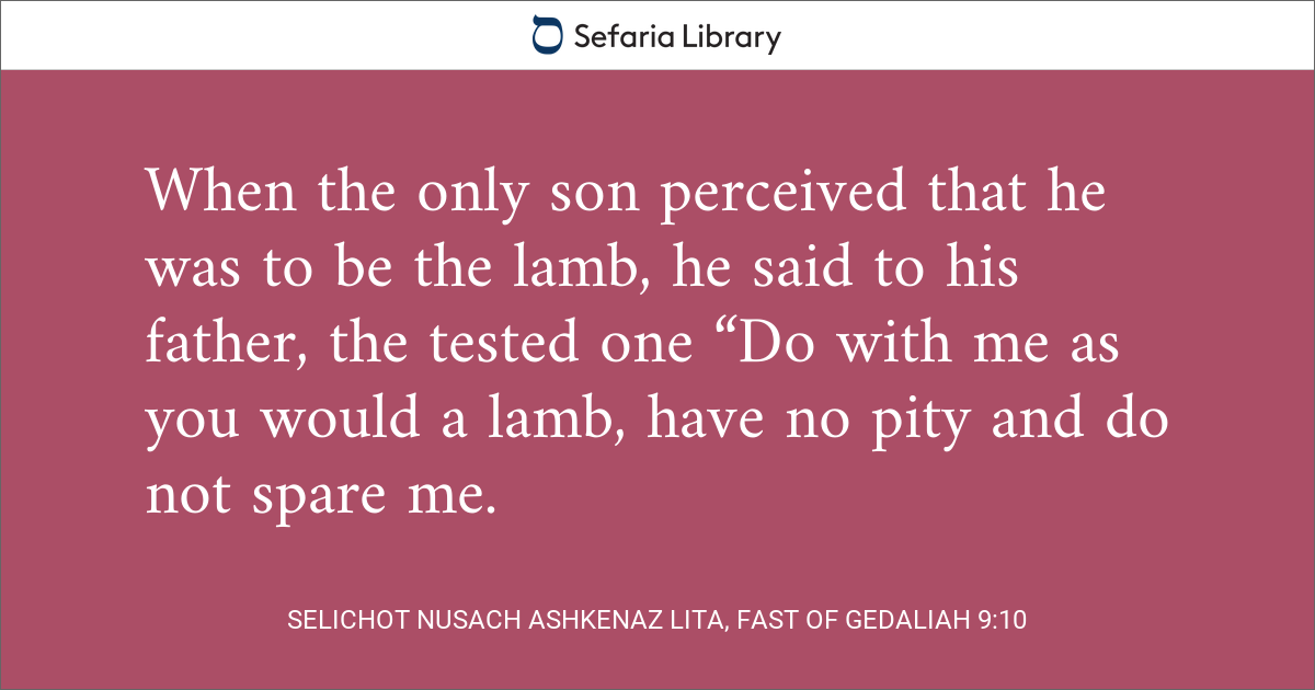 Selichot Nusach Ashkenaz Lita, Fast of Gedaliah 9:10 | Sefaria Library