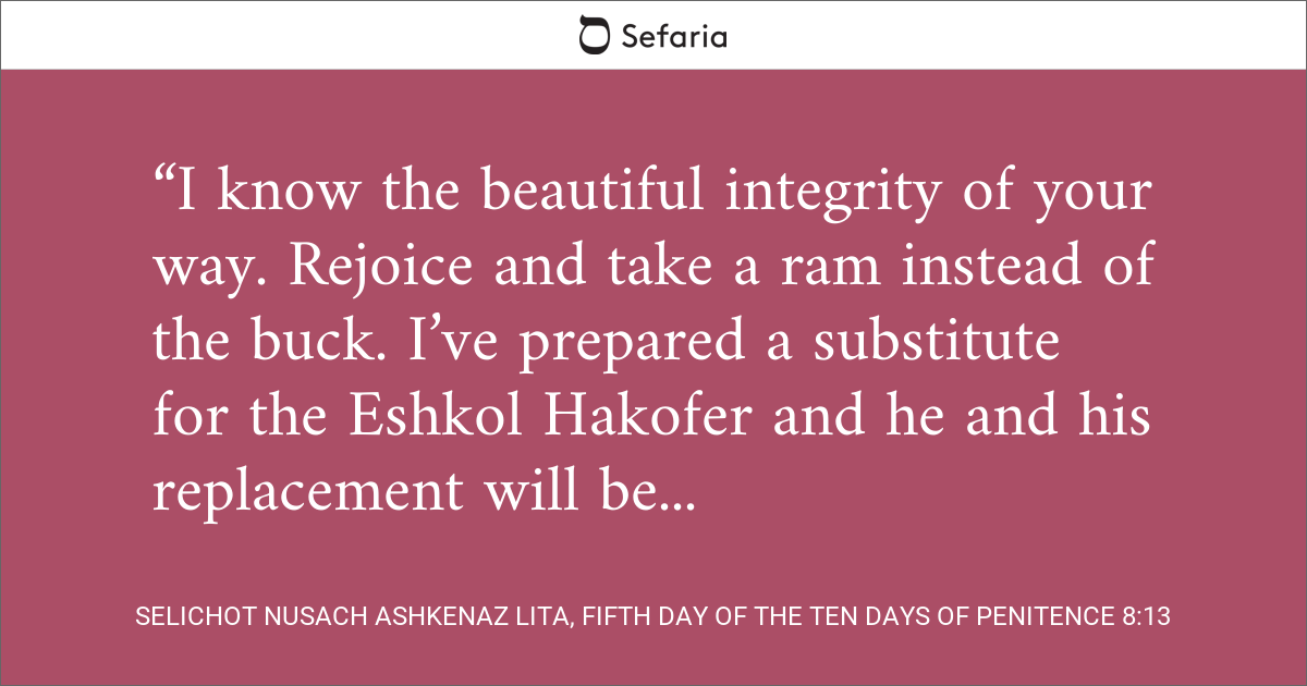 Selichot Nusach Ashkenaz Lita, Fifth Day of the Ten Days of Penitence 8:13