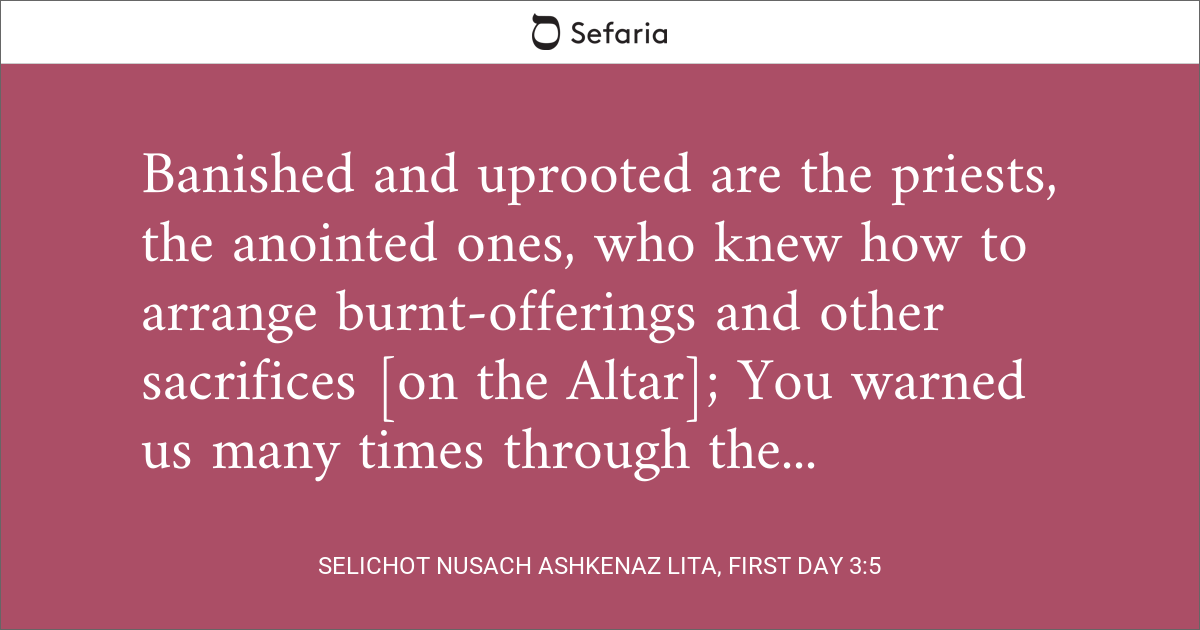 Selichot Nusach Ashkenaz Lita, First Day 3:5