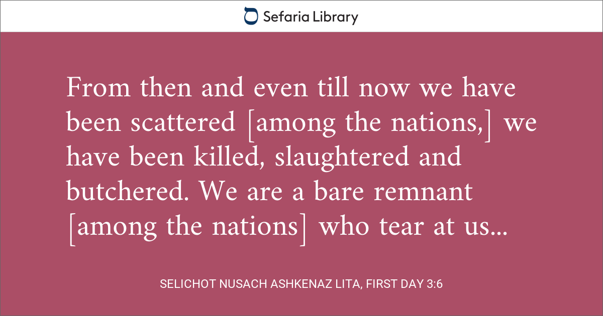 Selichot Nusach Ashkenaz Lita, First Day 3:6 | Sefaria Library