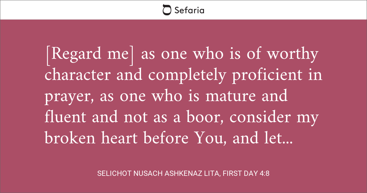 Selichot Nusach Ashkenaz Lita, First Day 4:8