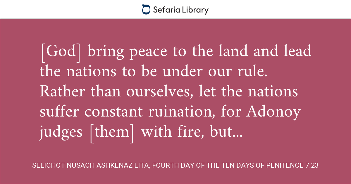 Selichot Nusach Ashkenaz Lita, Fourth Day of the Ten Days of Penitence ...