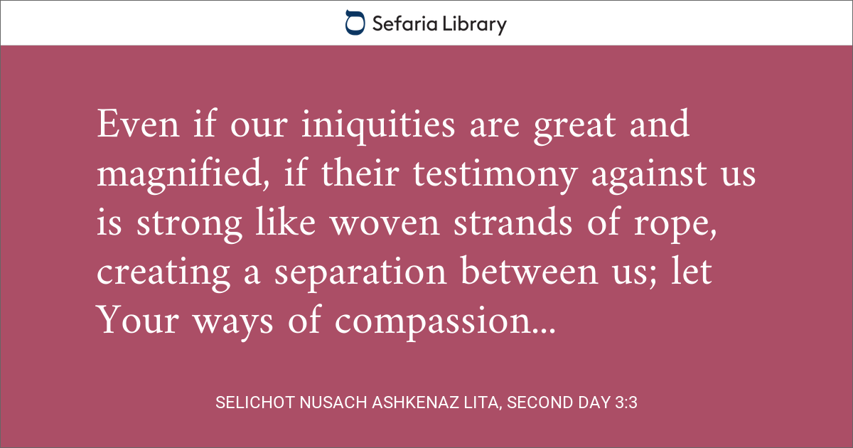 Selichot Nusach Ashkenaz Lita, Second Day 3:3 | Sefaria Library
