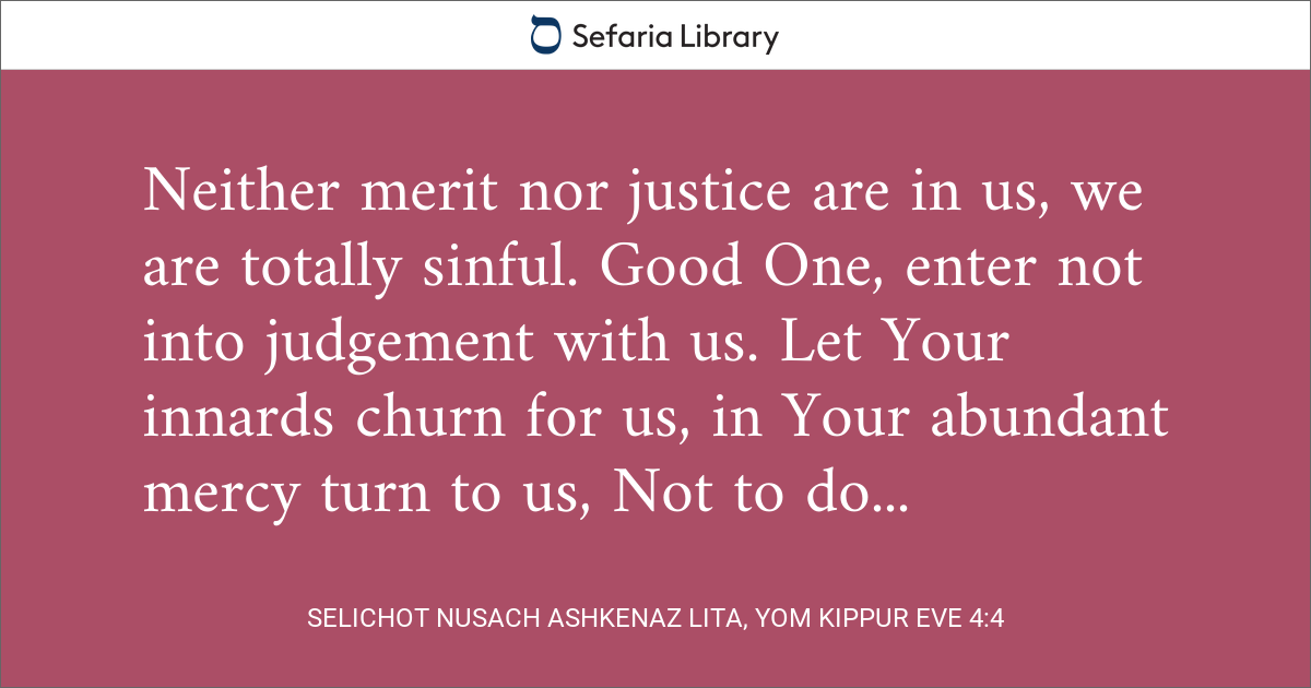 Selichot Nusach Ashkenaz Lita, Yom Kippur Eve 4:4 | Sefaria Library