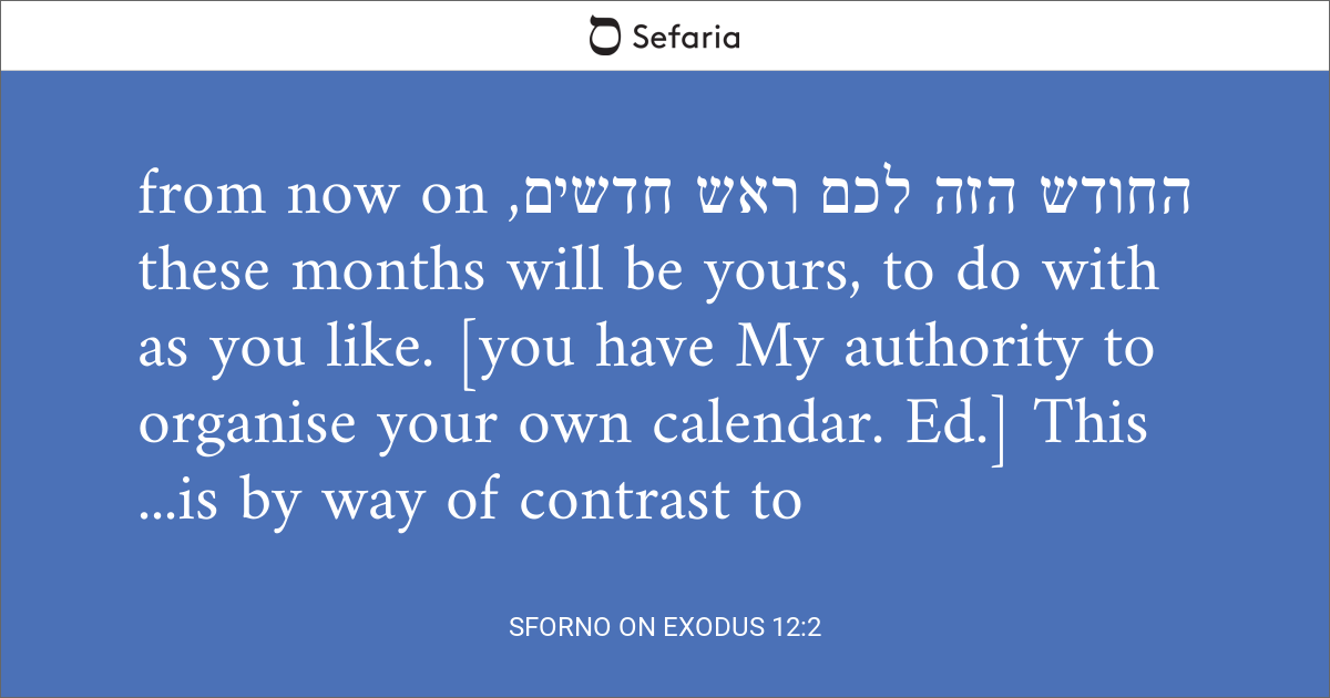 Sforno on Exodus 12:2