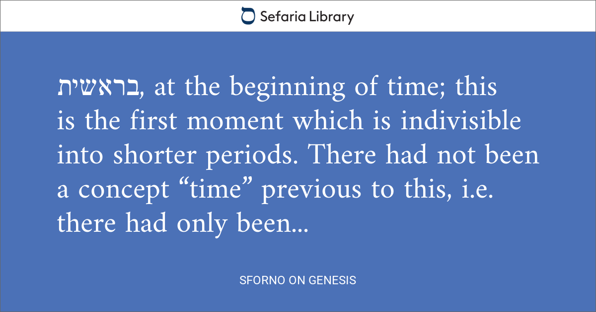 Sforno on Genesis