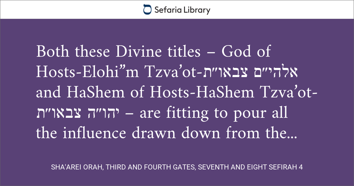 Sha'arei Orah, Third and Fourth Gates, Seventh and Eight Sefirah 4 ...