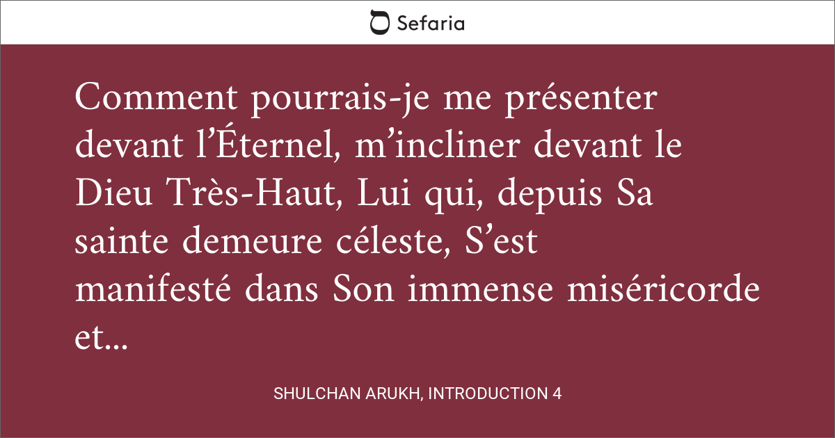 Shulchan Arukh, Introduction 4