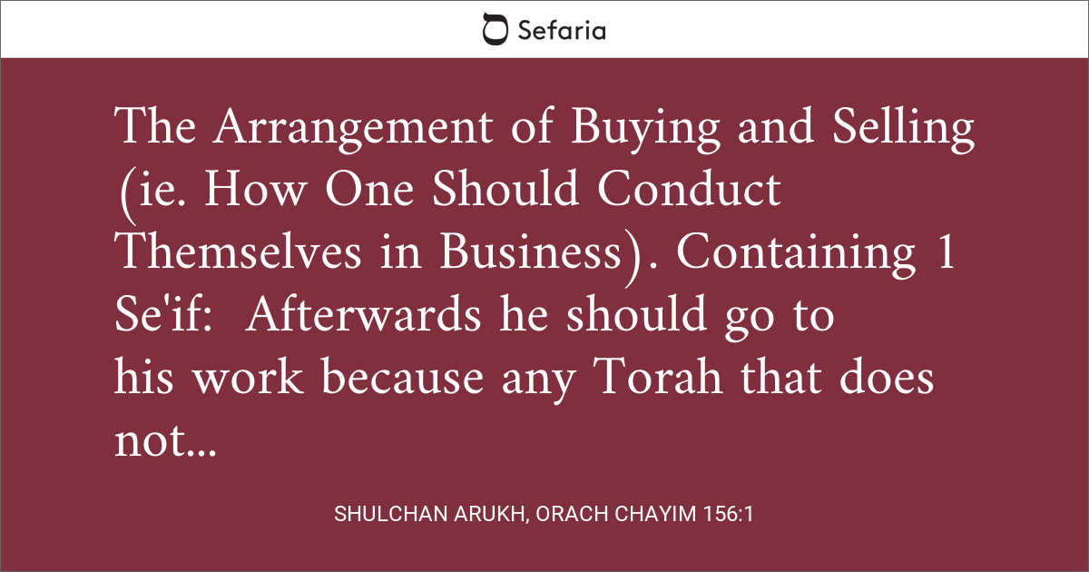 Shulchan Arukh, Orach Chayim 156:1