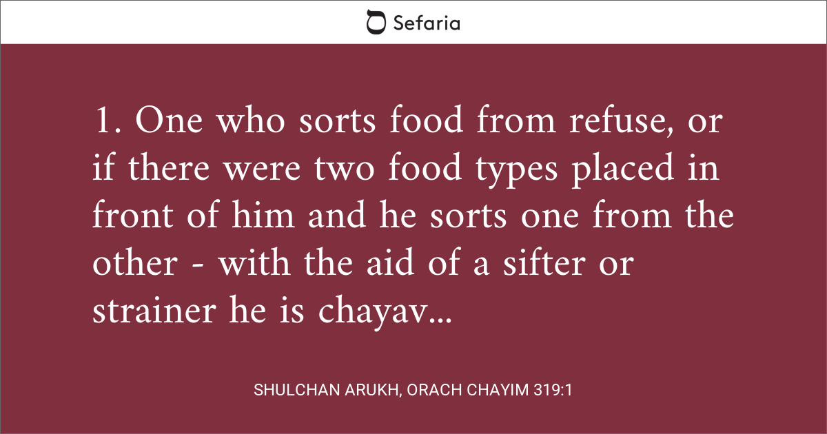Shulchan Arukh, Orach Chayim 319:1