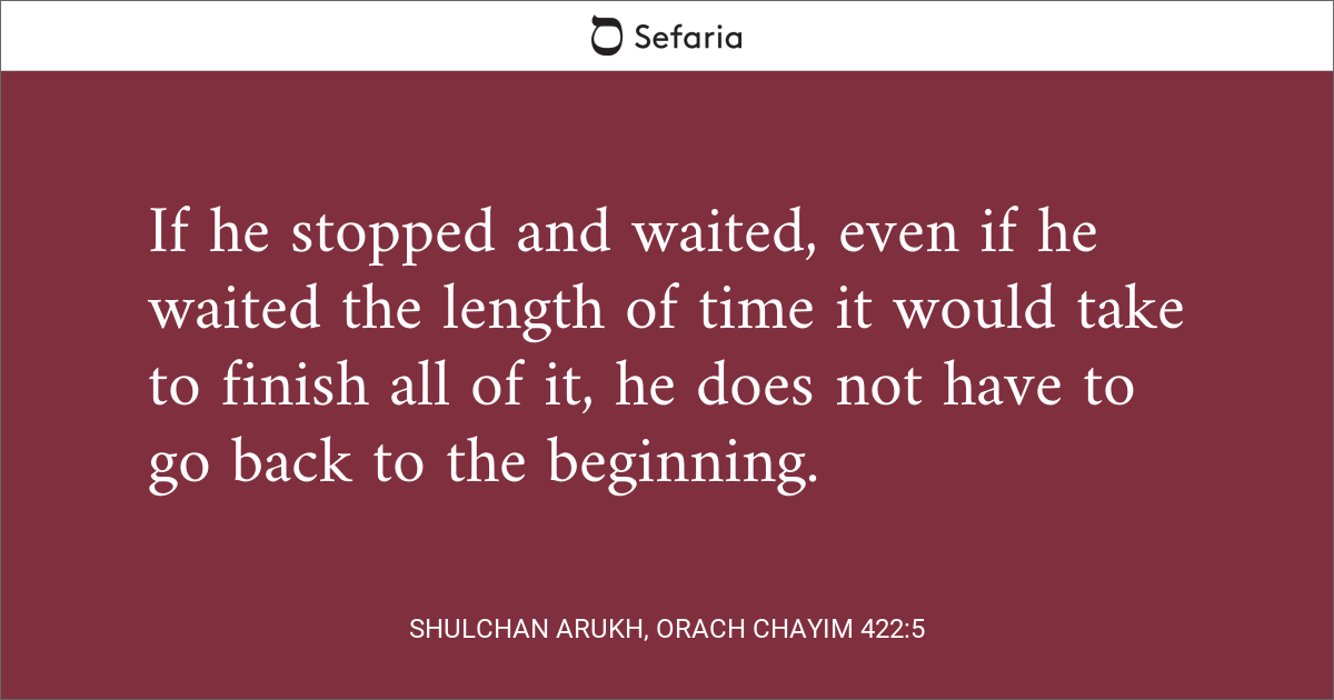 Shulchan Arukh, Orach Chayim 422:5