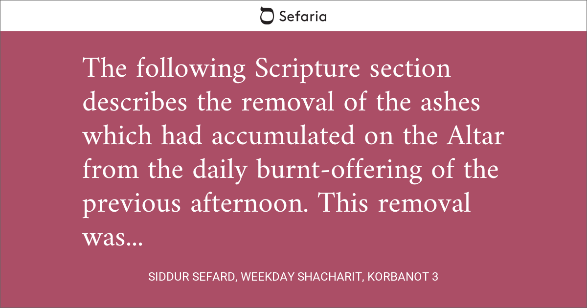 Siddur Sefard, Weekday Shacharit, Korbanot 3
