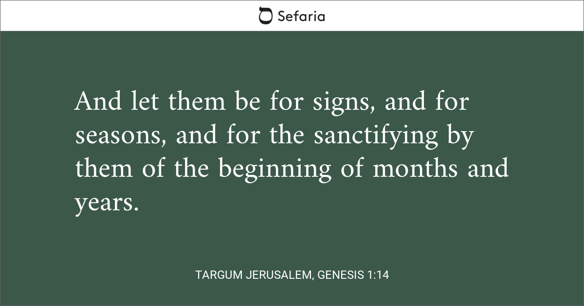Targum Jerusalem, Genesis 1:14
