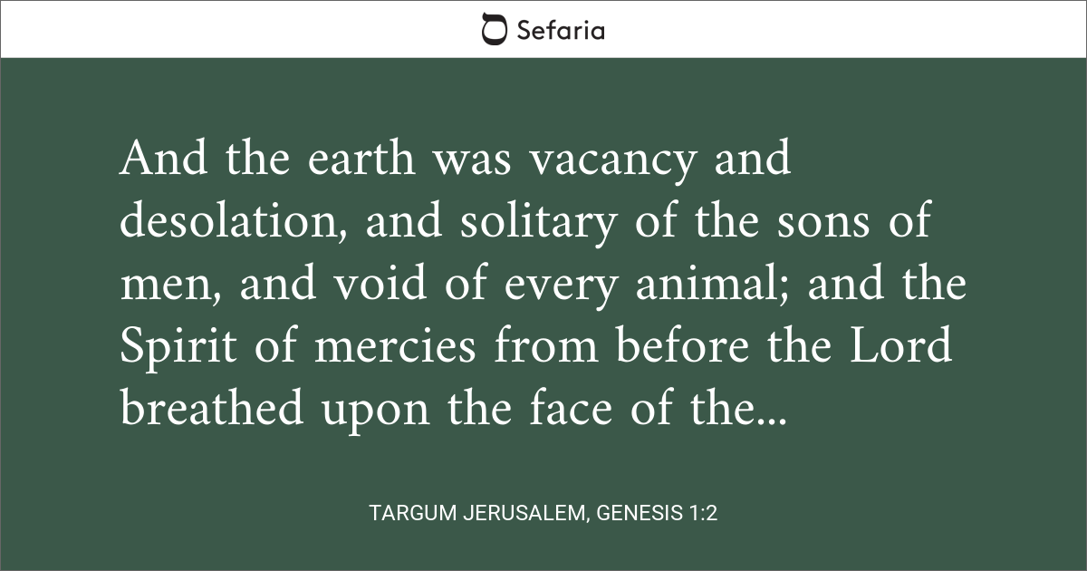 Targum Jerusalem, Genesis 1:2