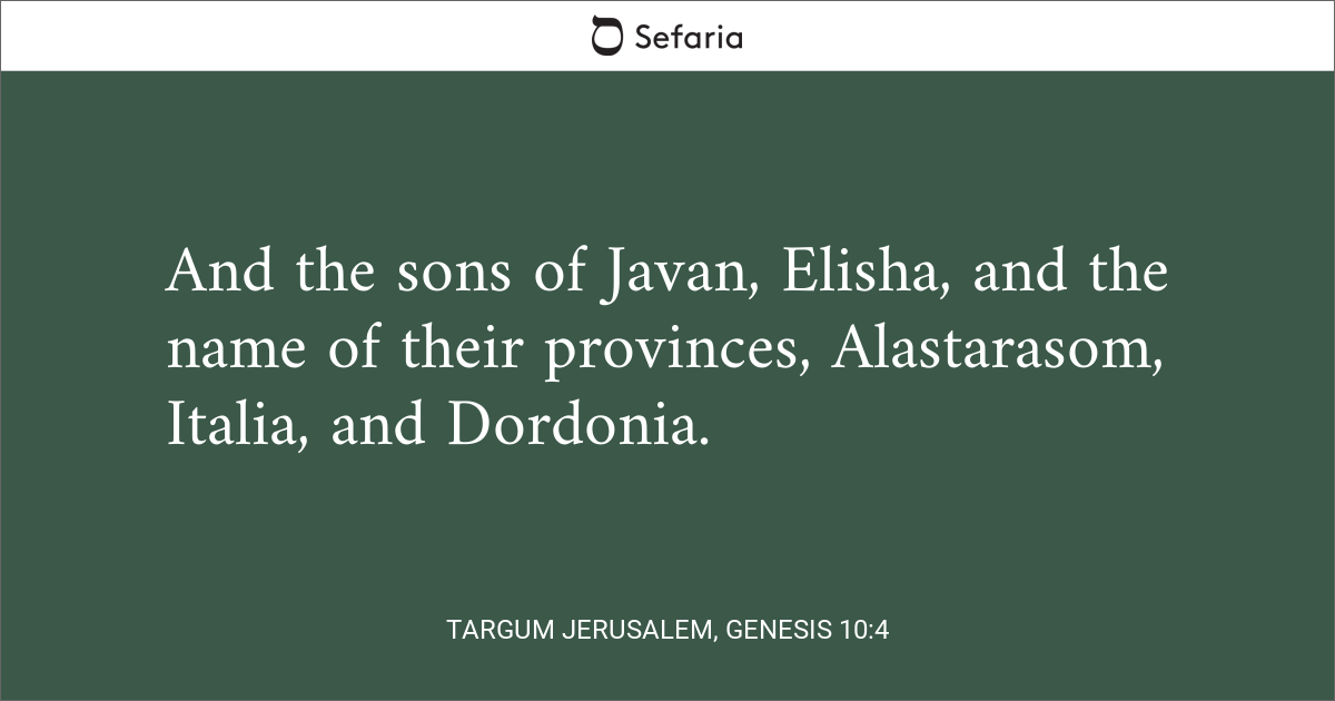 Targum Jerusalem, Genesis 10:4