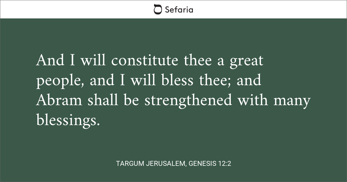 Targum Jerusalem, Genesis 12:2