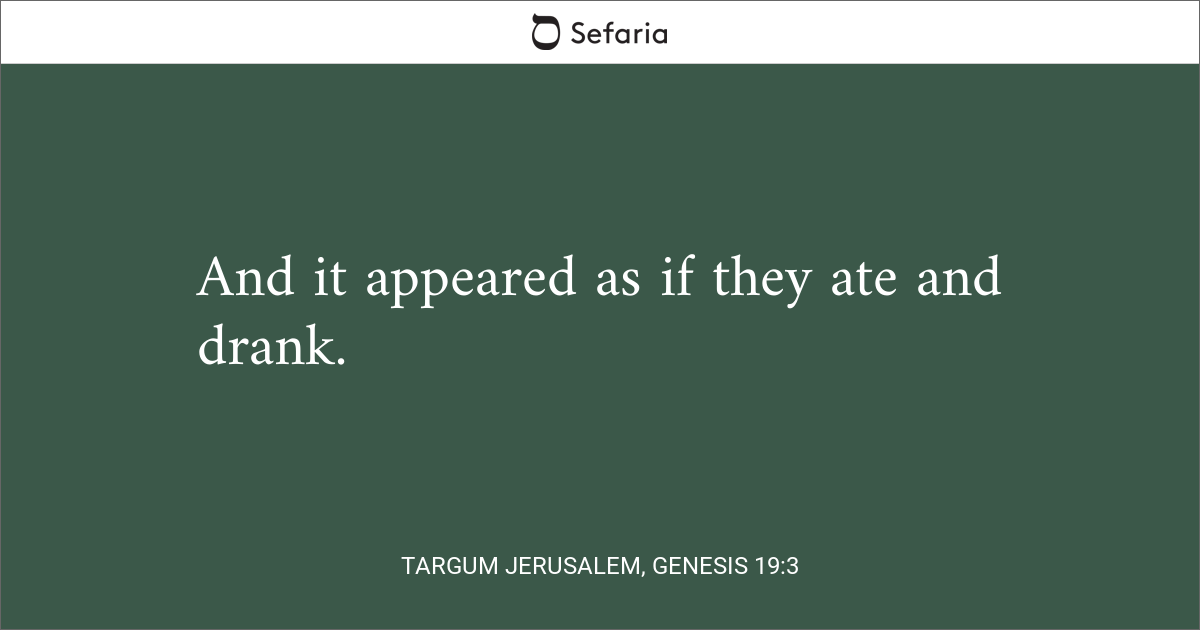 Targum Jerusalem, Genesis 19:3