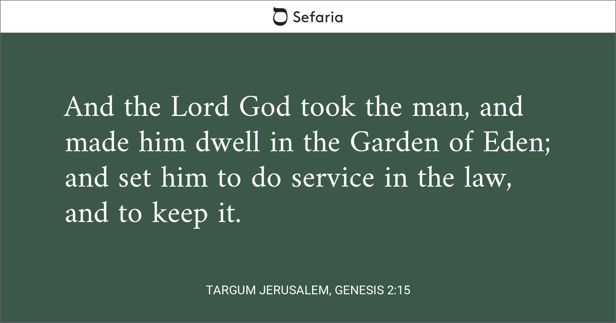Targum Jerusalem, Genesis 2:15