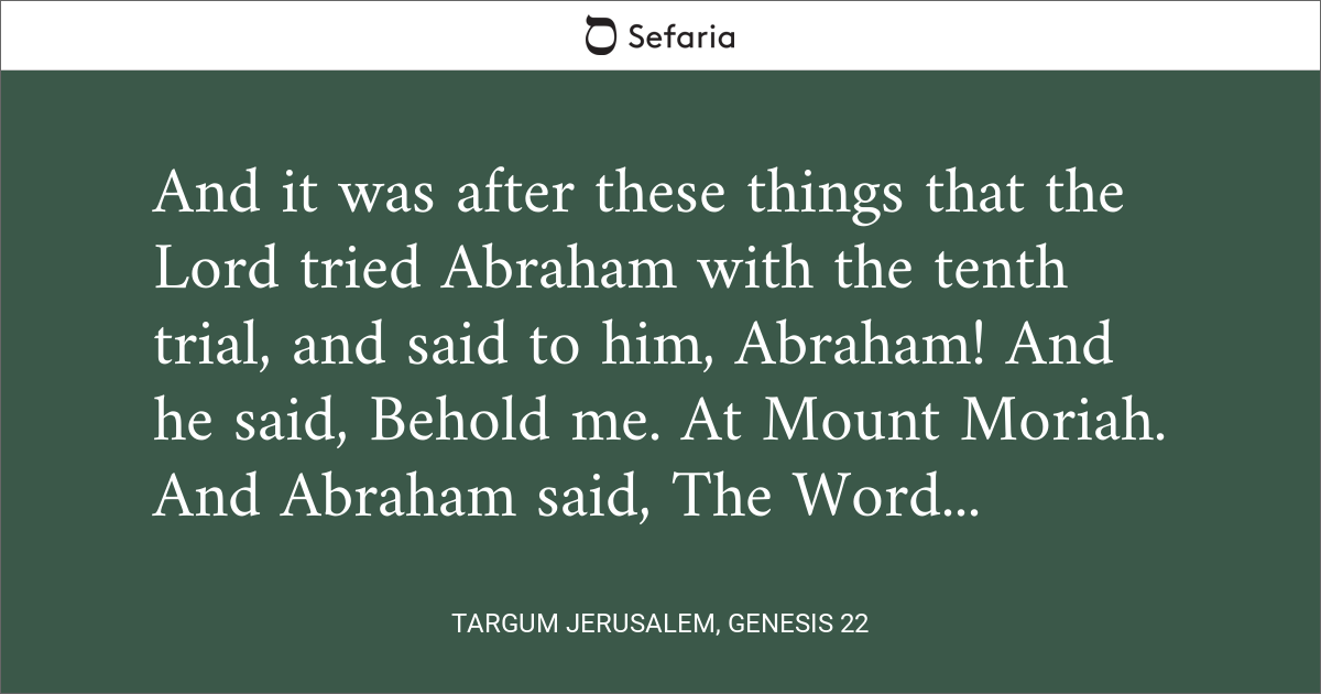 Targum Jerusalem, Genesis 22