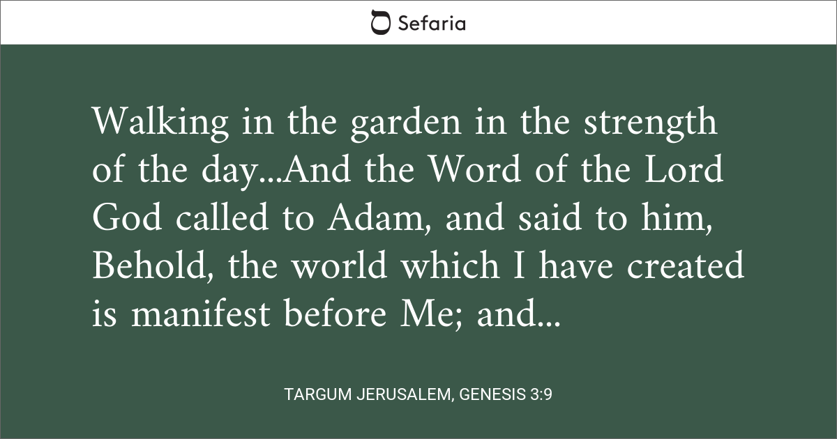 Targum Jerusalem, Genesis 3:9