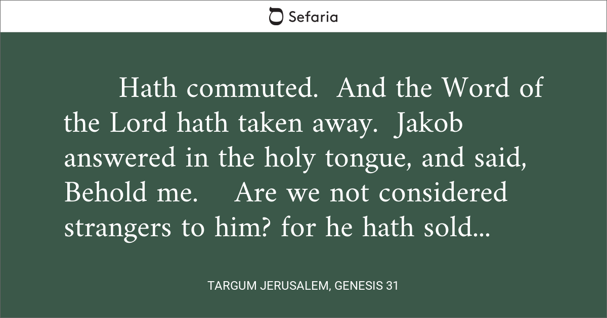 Targum Jerusalem, Genesis 31