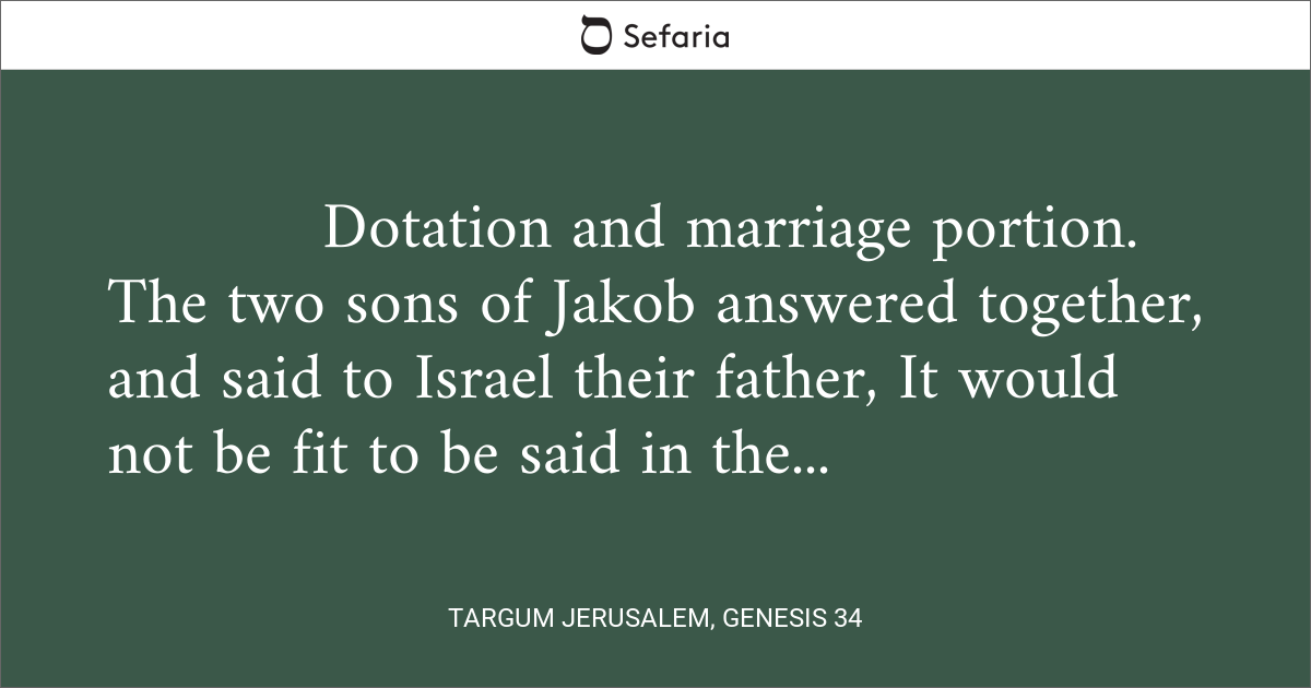 Targum Jerusalem, Genesis 34