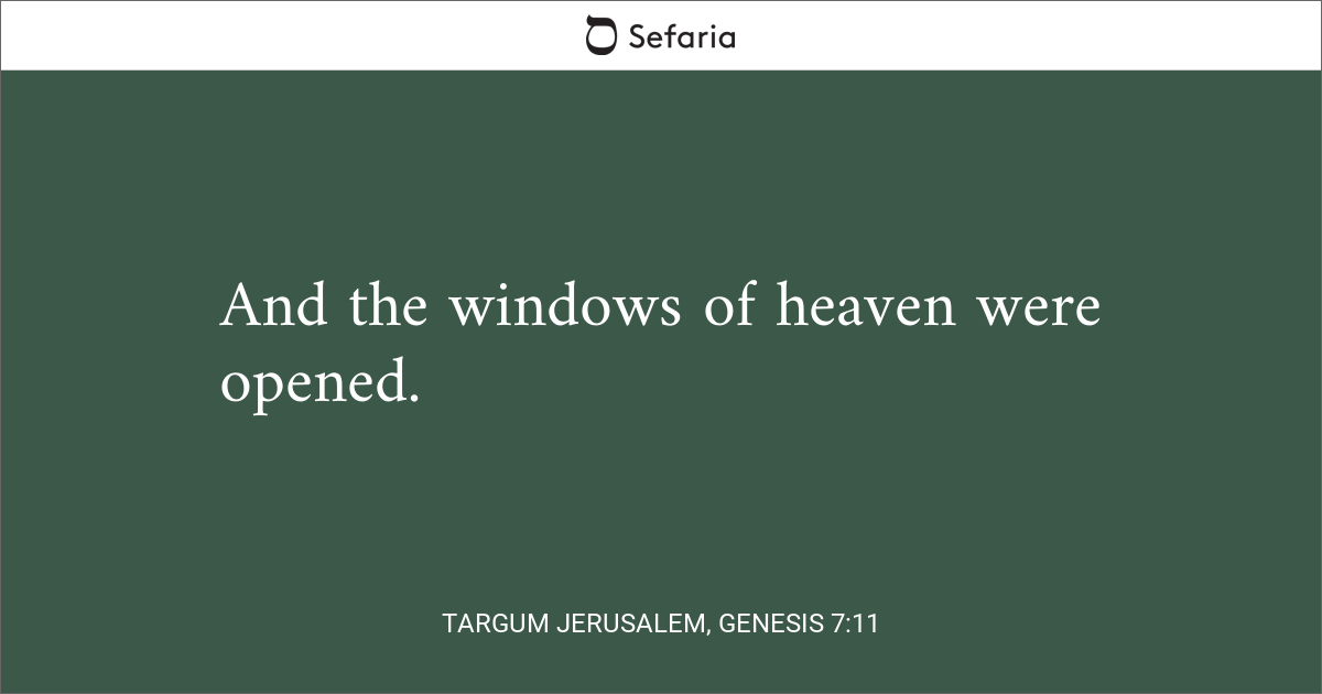 Targum Jerusalem, Genesis 7:11