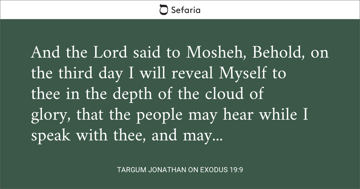 Targum Jonathan on Exodus 19:9