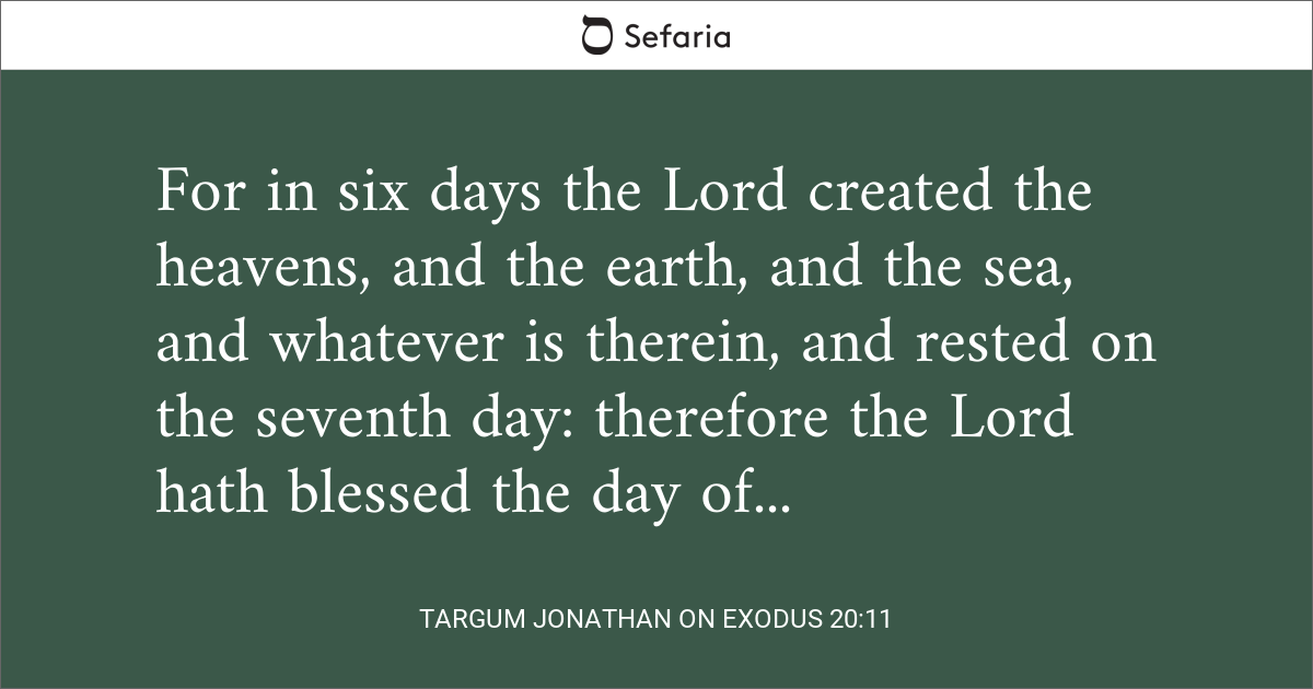 Targum Jonathan On Exodus 20 11