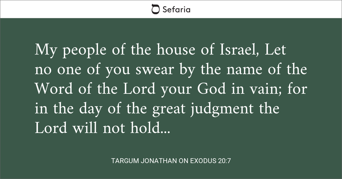 Targum Jonathan on Exodus 20:7