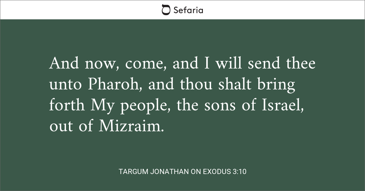 Targum Jonathan on Exodus 3:10