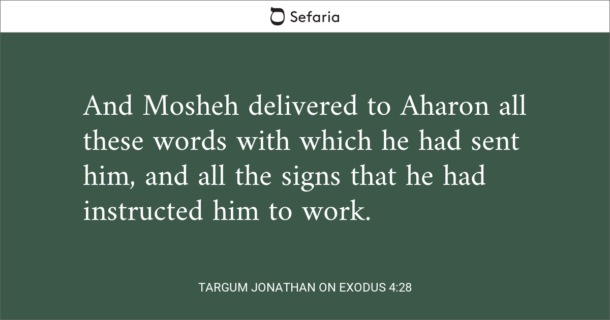 Targum Jonathan on Exodus 4:28