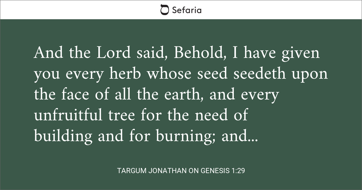 Targum Jonathan on Genesis 1:29