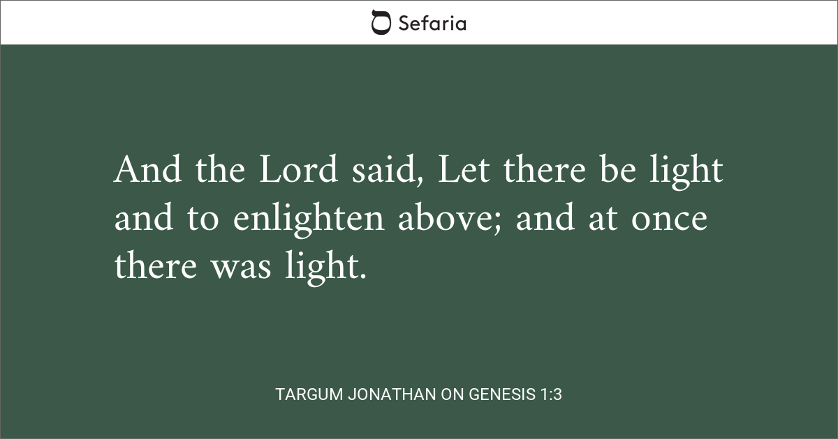 Targum Jonathan on Genesis 1:3