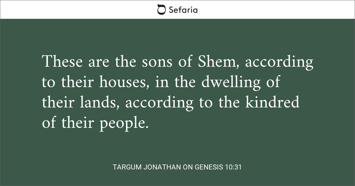 Targum Jonathan on Genesis 10:31