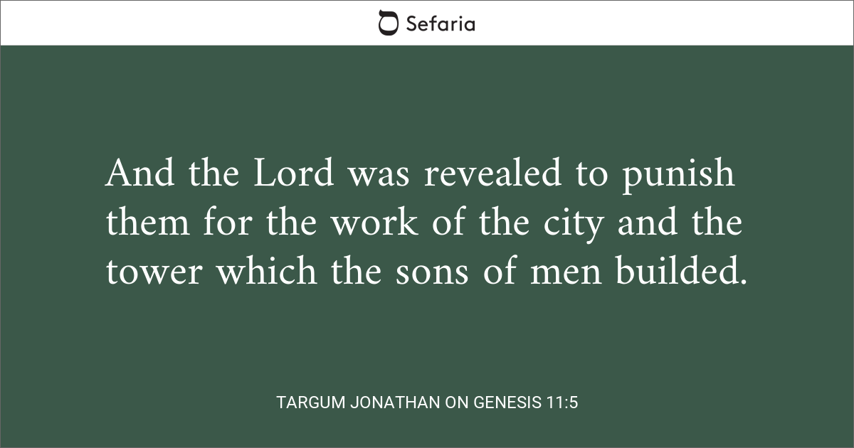 Targum Jonathan on Genesis 11:5
